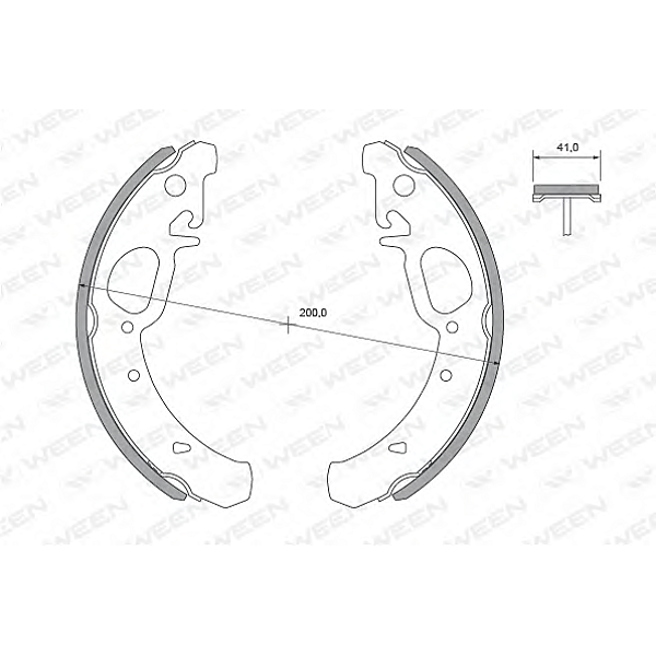 WEEN 152-2470 (111803502090 / 11180350209010) тормозные колодки барабанные Lada (Лада) kalina (1117-19) c abs, kalina II