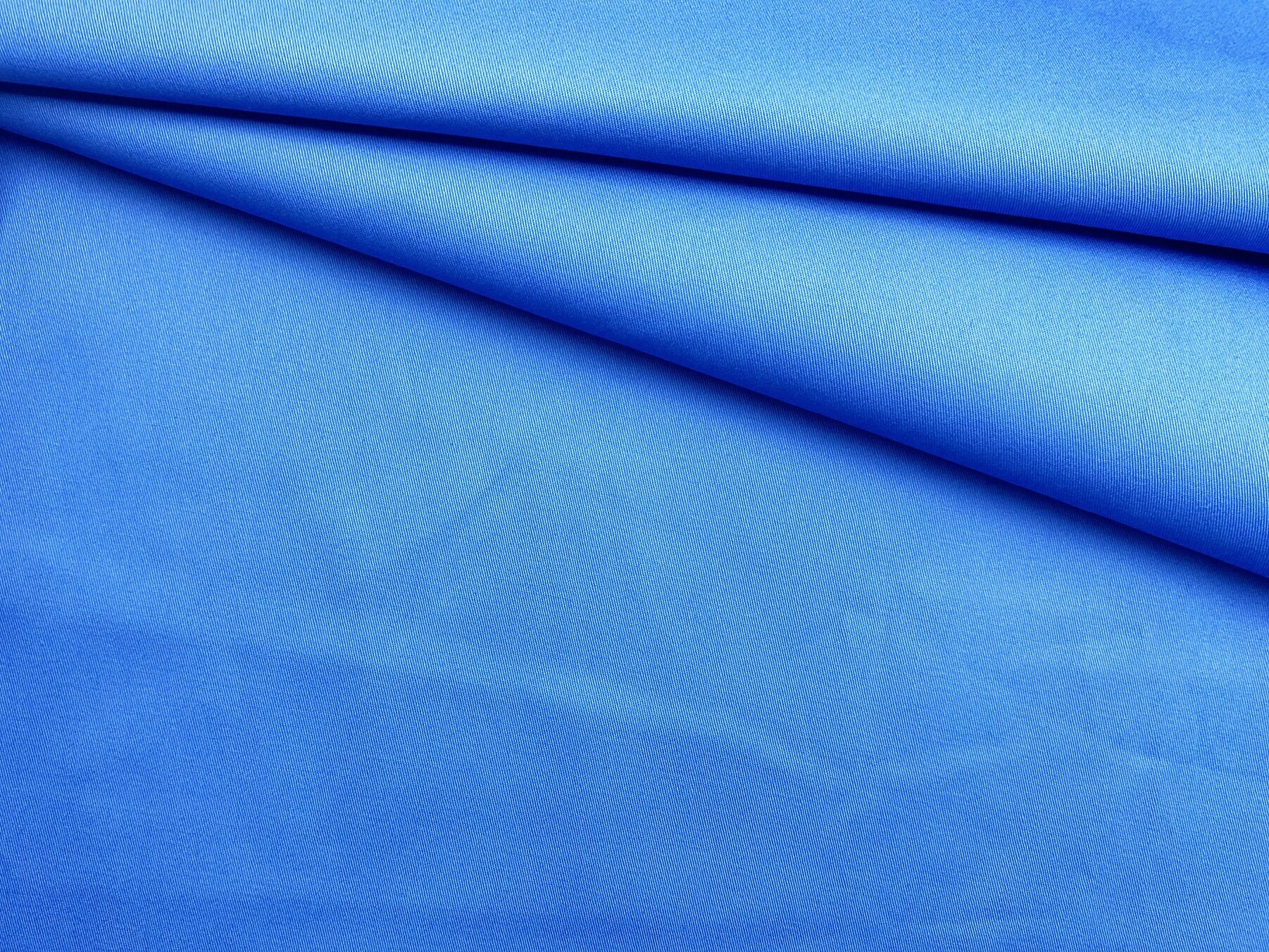 Ткань Хлопок ярко-голубого цвета однотонная 16848