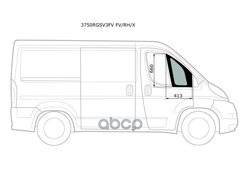 Стекло форточки (Спереди/ Справа/ Цвет зеленый) Peugeot Boxer 06- / Citroen Jumper 06- XYG арт. 3750RGSV3FV FV/RH/X