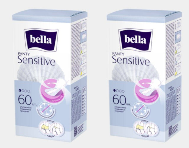 BELLA Прокладки ежедневные PANTY SENSITIVE,60 шт/уп, 2 уп