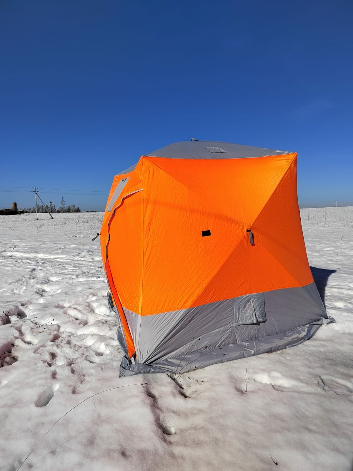 Утепленная зимняя палатка для рыбалки 220х220х215 см/ Мобильная баня летом