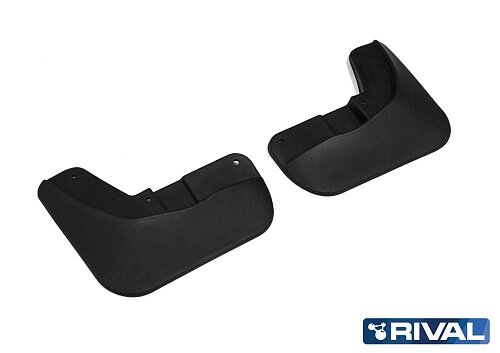 Брызговики передние Rival для Лада Веста Cross седан, универсал 2017-н. в, термоэластопласт, 2 шт, с крепежом, 26006003