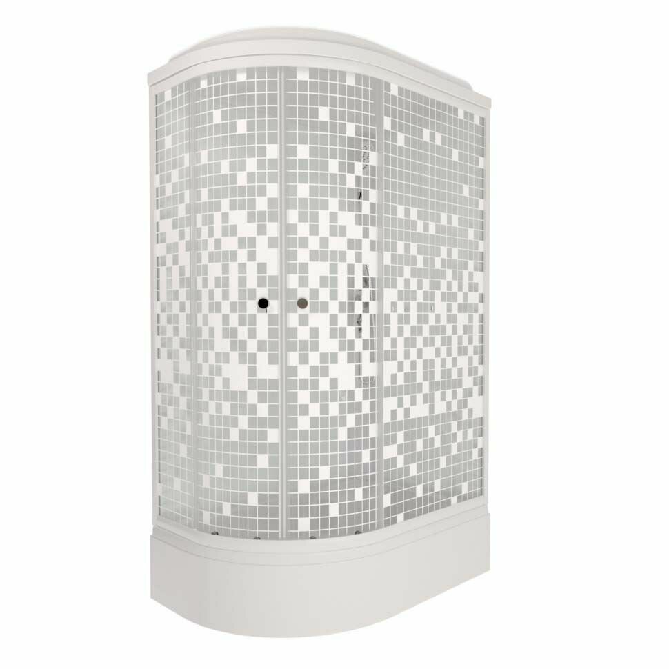 Душевая кабина Тритон (Triton) Коралл 1200х800х2315 мм, с рисунком 4 мм, профиль белый (Щ0000061820) В правая (6 мест+сифон D50)