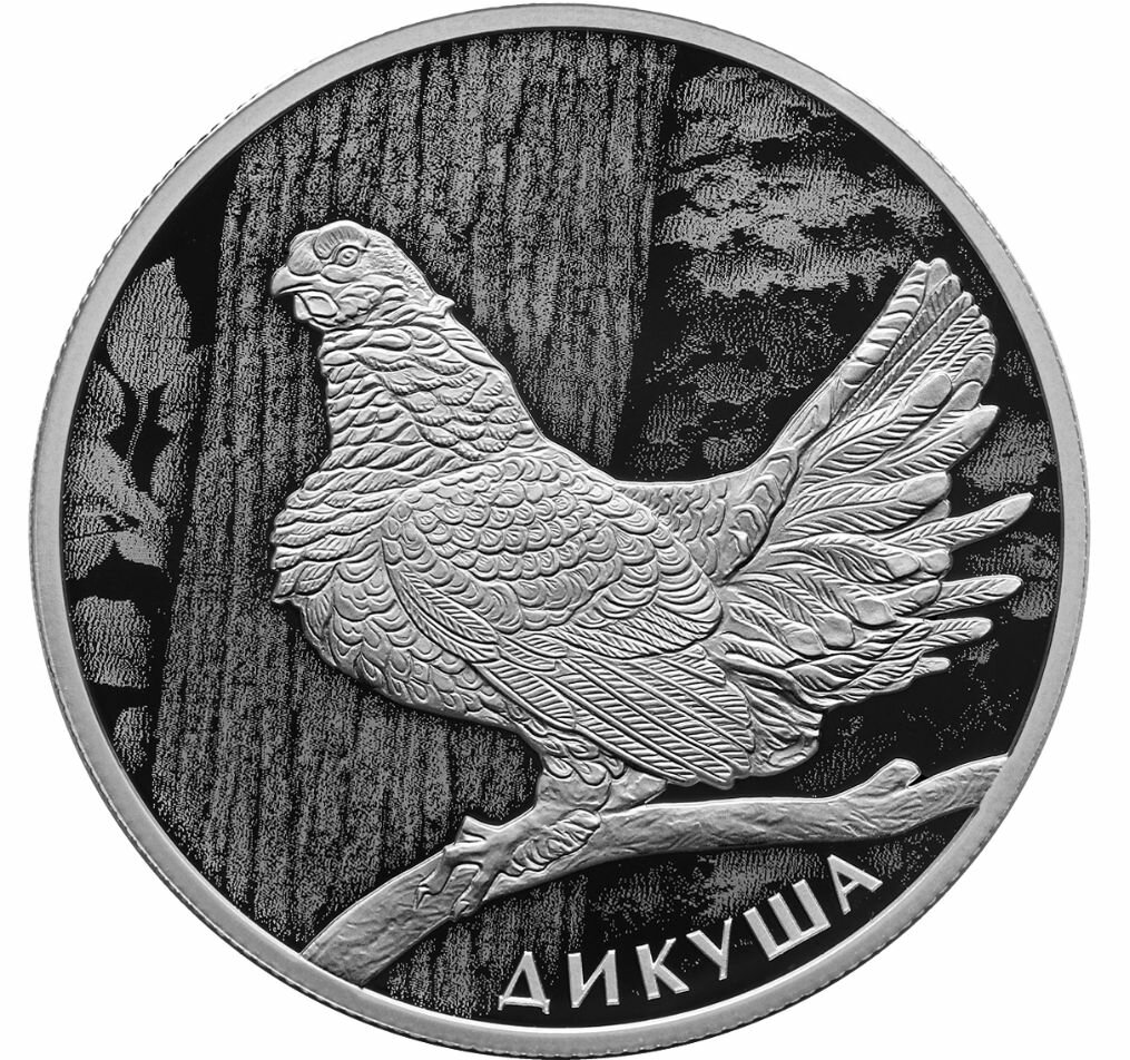 Монета серебряная 2 рубля 2024 г. Дикуша