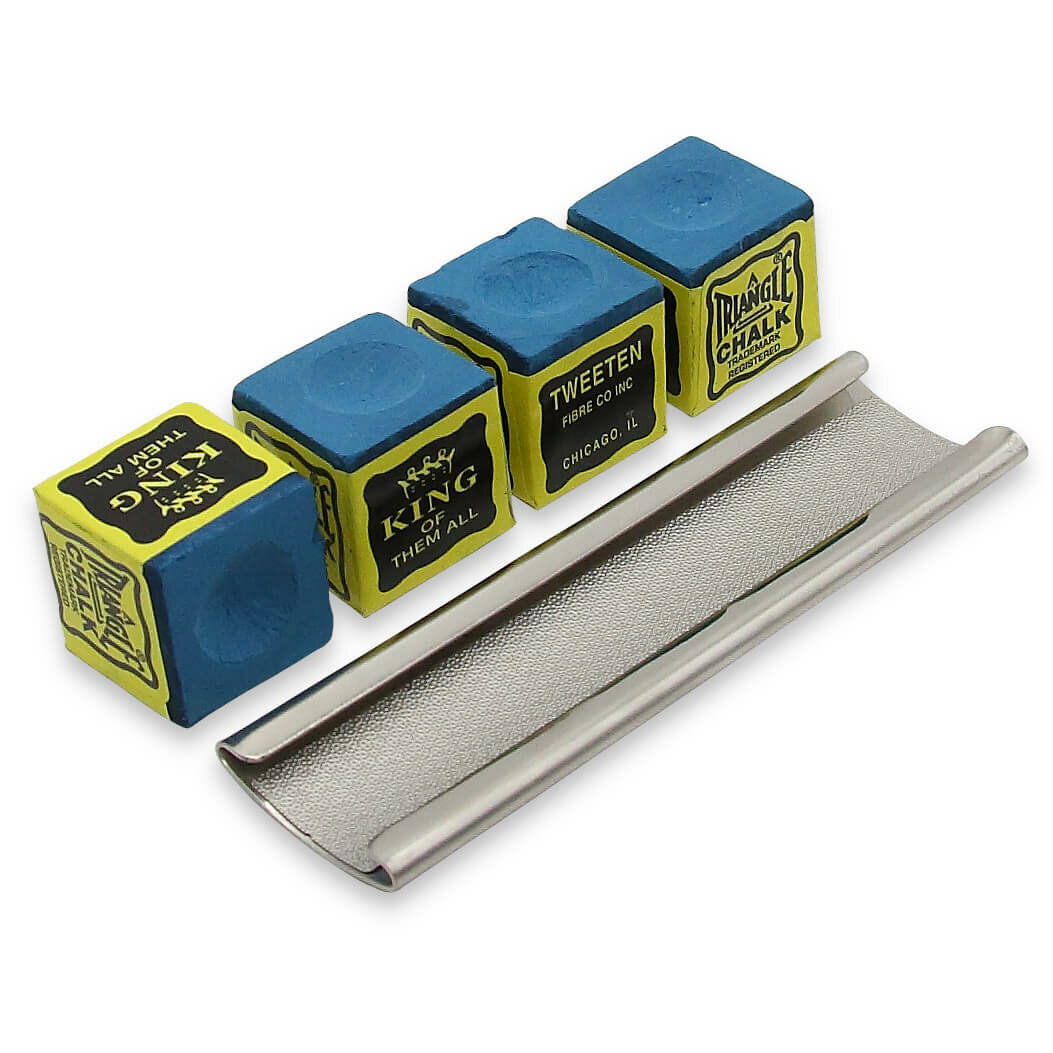 Набор из 4-х мелков для бильярда Tweeten Trinagle и инструмента для обработки наклейки бильярдного кия