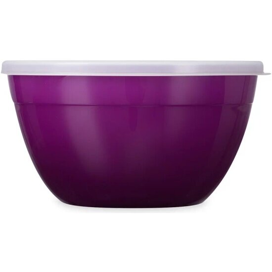Миска WO Home для смешивания с крышкой VALENCIA 20,5х11 см, 2 л, пластик, фиолетовая (WO1077)