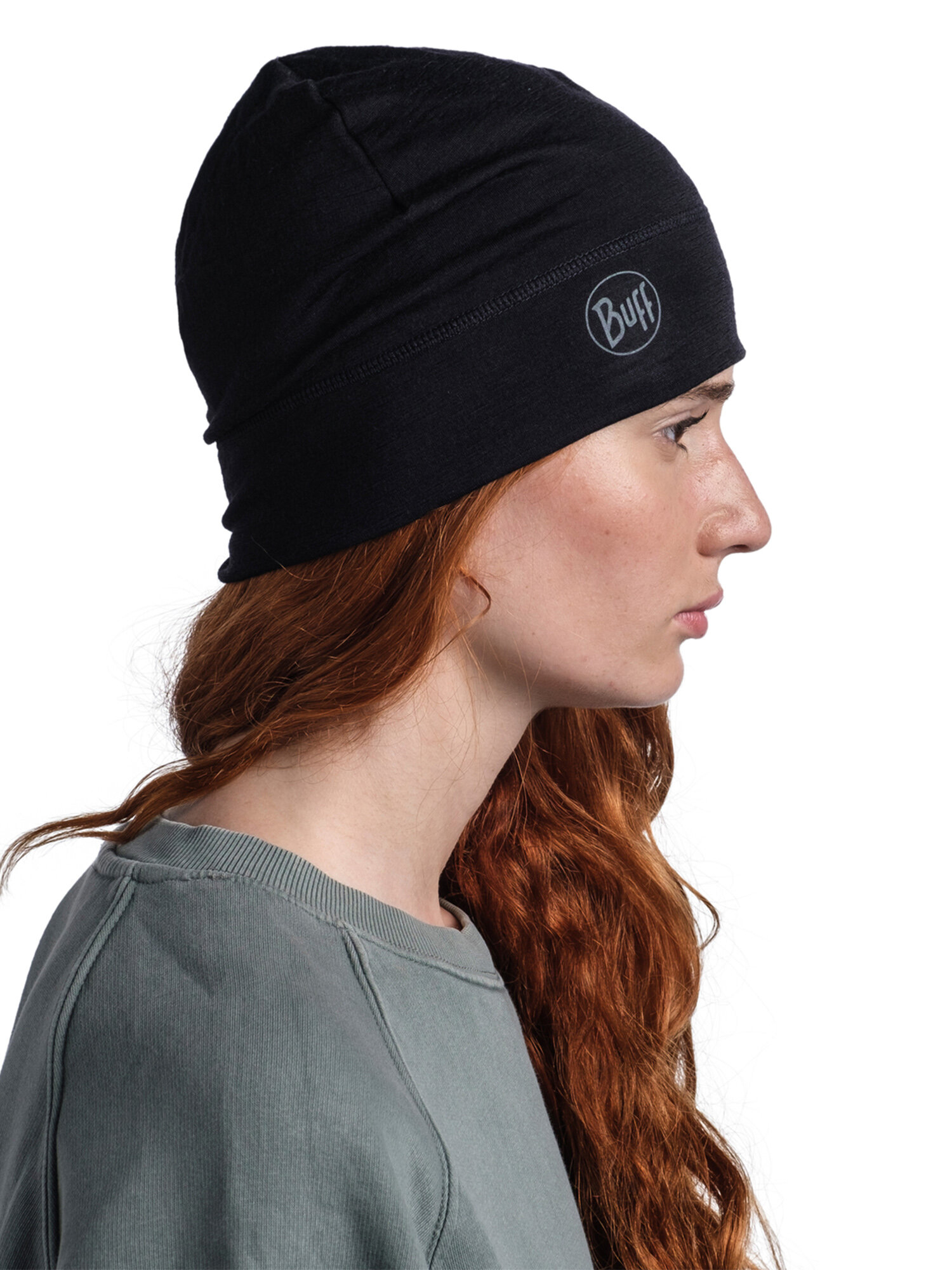 Шапка Buff Merino lightweight beanie для взрослых и детей, размер OneSize, черный — фото 1