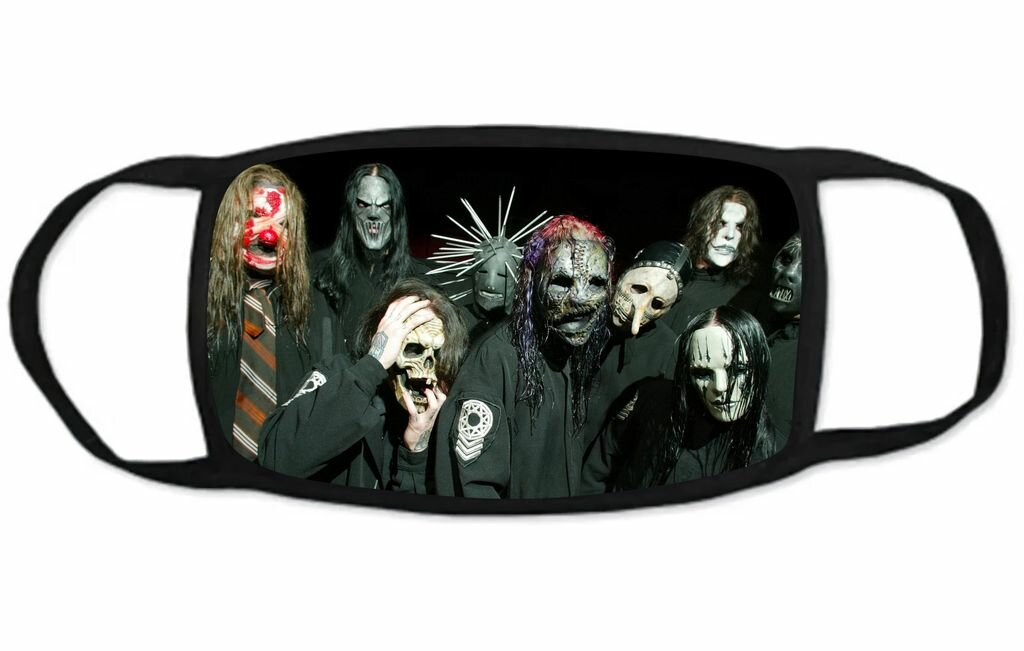Маска защитная тканевая на лицо Slipknot, Слипнот №7, Детская - 18 на 10 см
