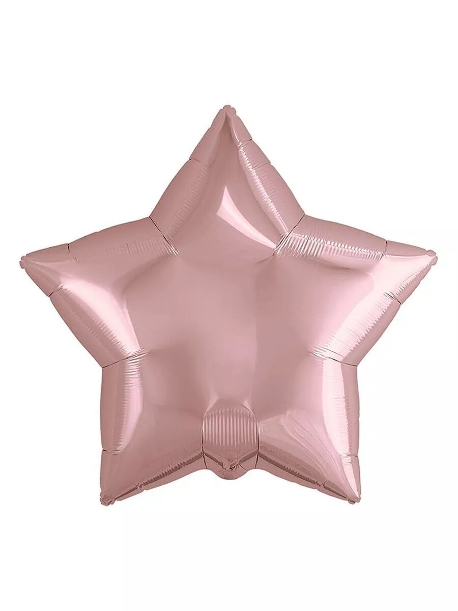 Звезда Розовое золото, фольгированный шар (19"/48 см ) 1 шт. / AGURA, Россия