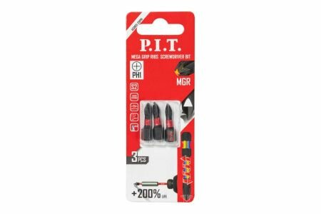 Биты ударные P.I.T. PH1x25 мм 3 шт в уп.(ASDR01-25PH1)