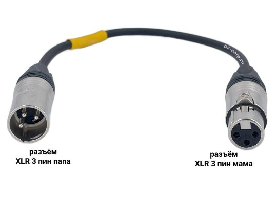 Кабель GS-PRO XLR5F-XLR3M (black) 0,2 метра