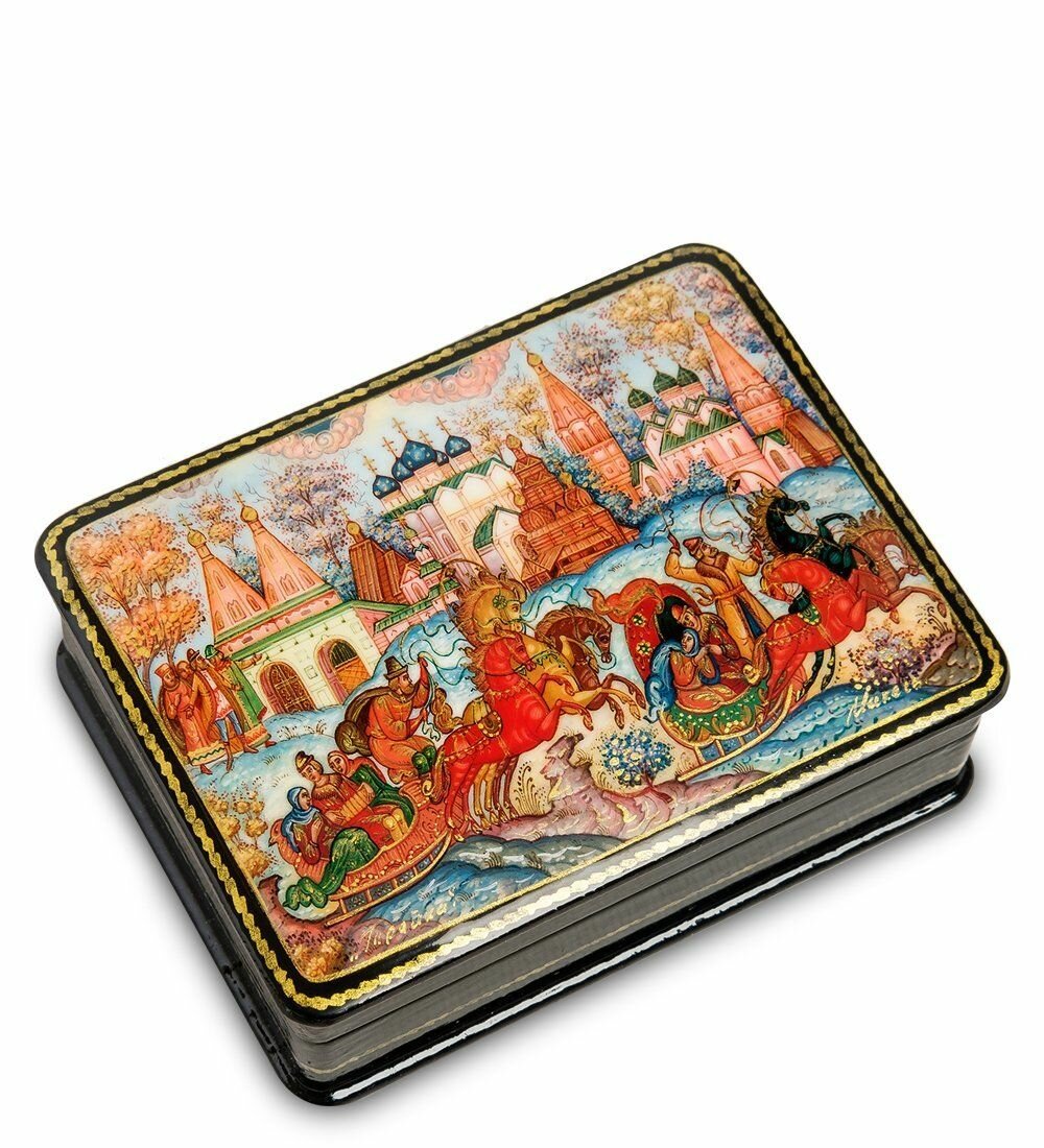 Шкатулка в технике декупаж 'Тройка' (10х8х3,5)