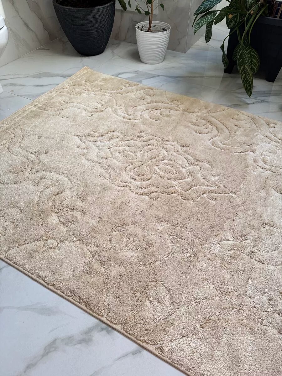 Коврик Natali's Carpets на пол для ванной и туалета большой 120х180 см Турция