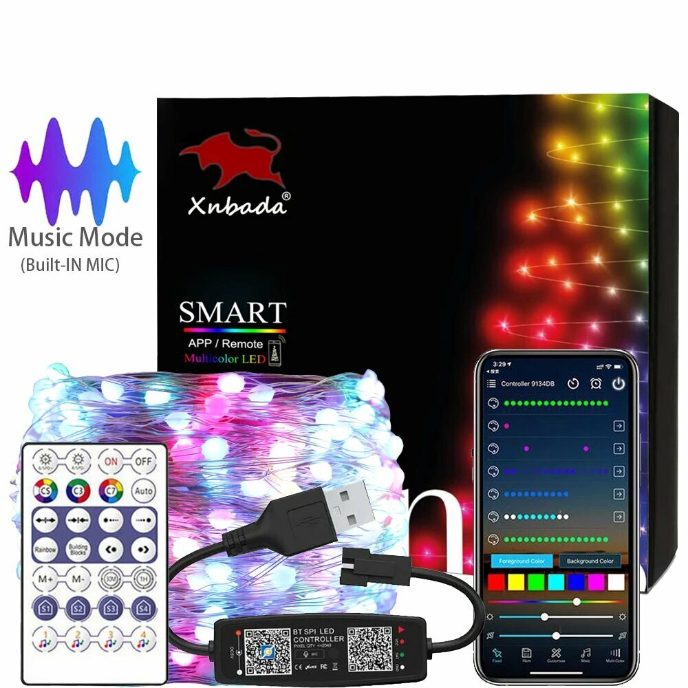 RGBIC LED Гирлянда Xnbada Dream Color 28Keys Copper, 10m