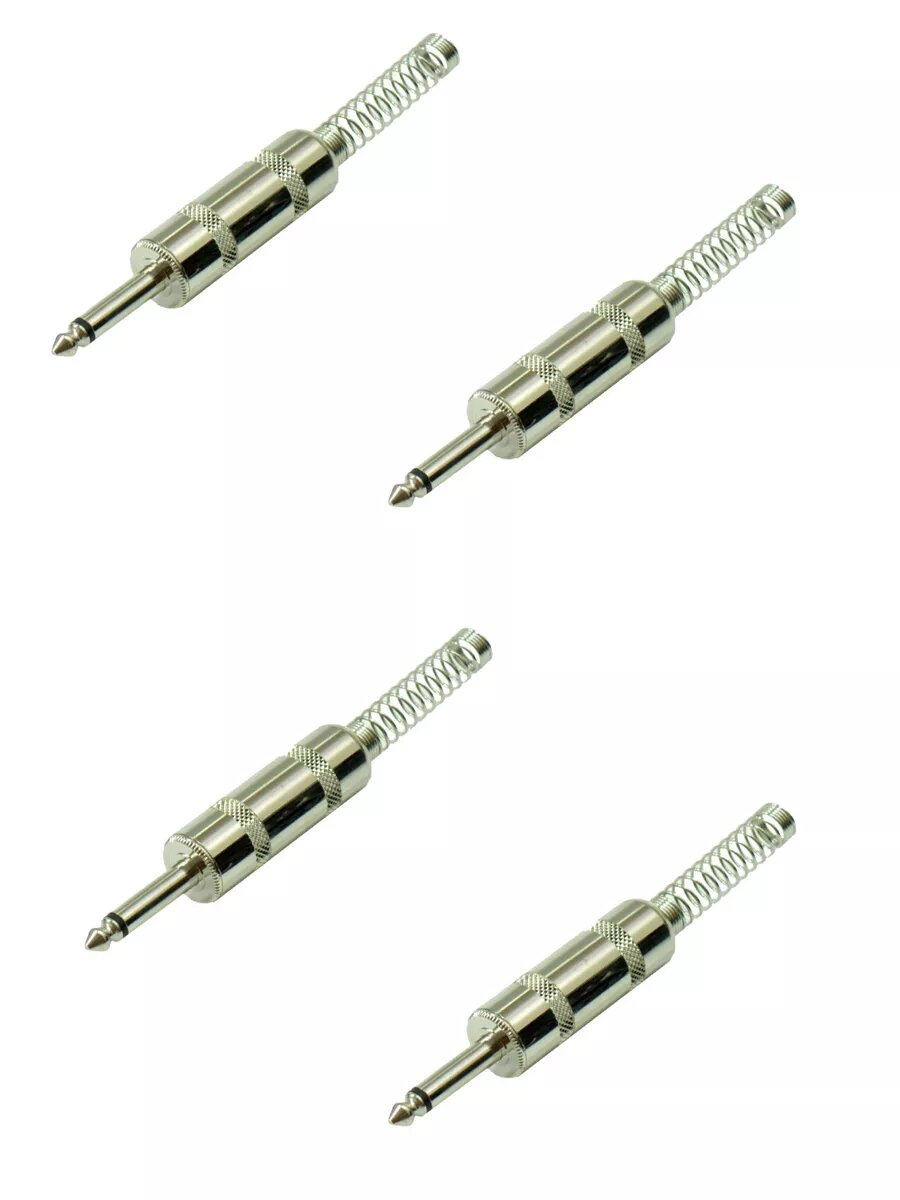 Джек моно кабельный, 6.3 мм 4 шт. J110