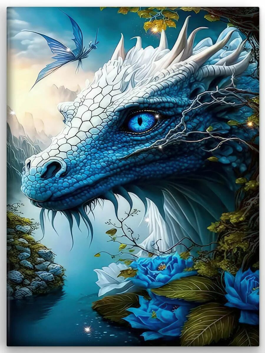 Алмазная мозаика на подрамнике 40х50/Драконы