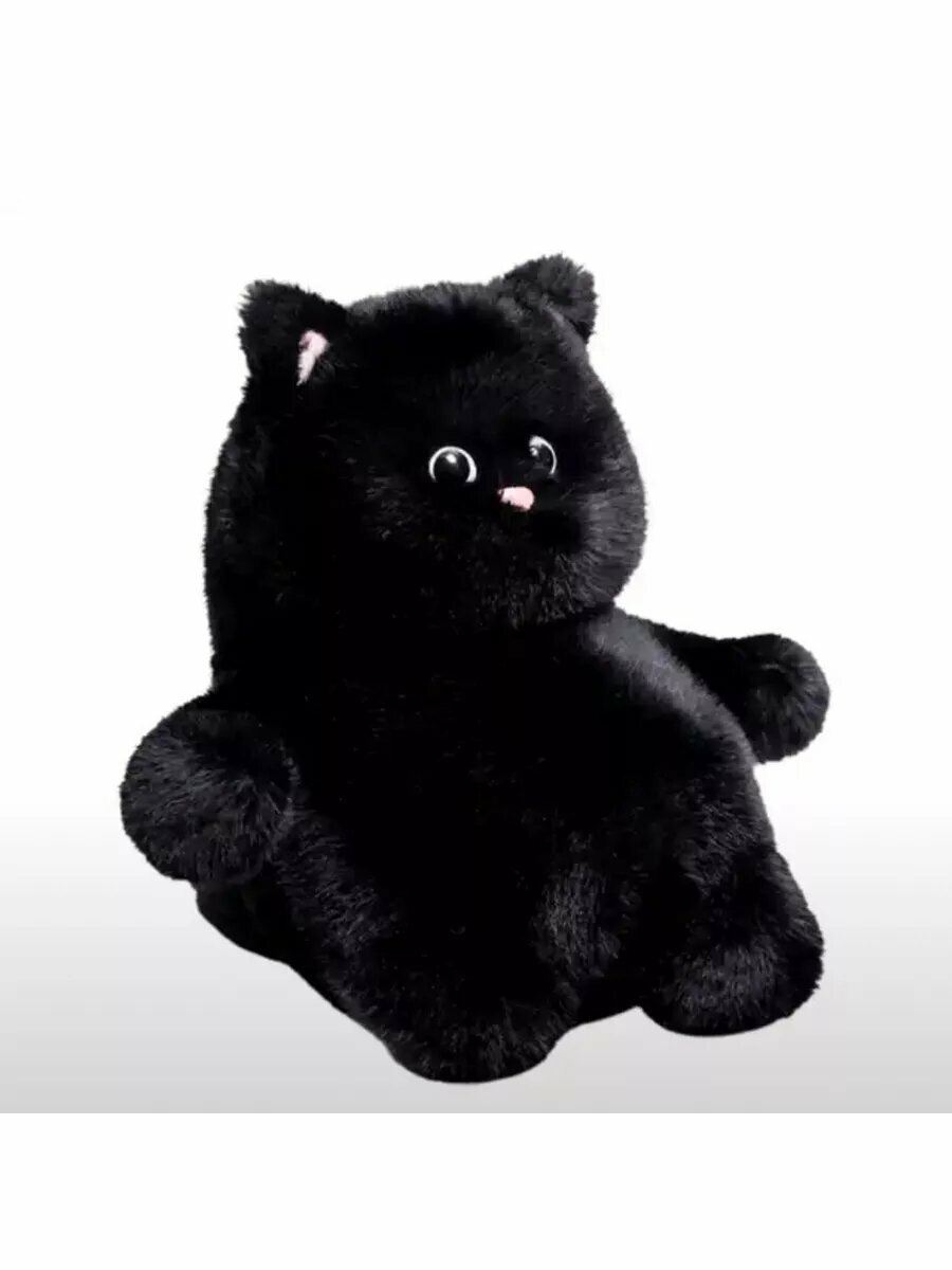 Мягкая игрушка Плюшевый Котик 35 см, черный.