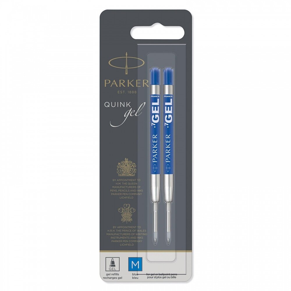 Parker 1950364 Синий гелевый стержень parker quink gel pen refill z05, 2 шт. в блистере (m)