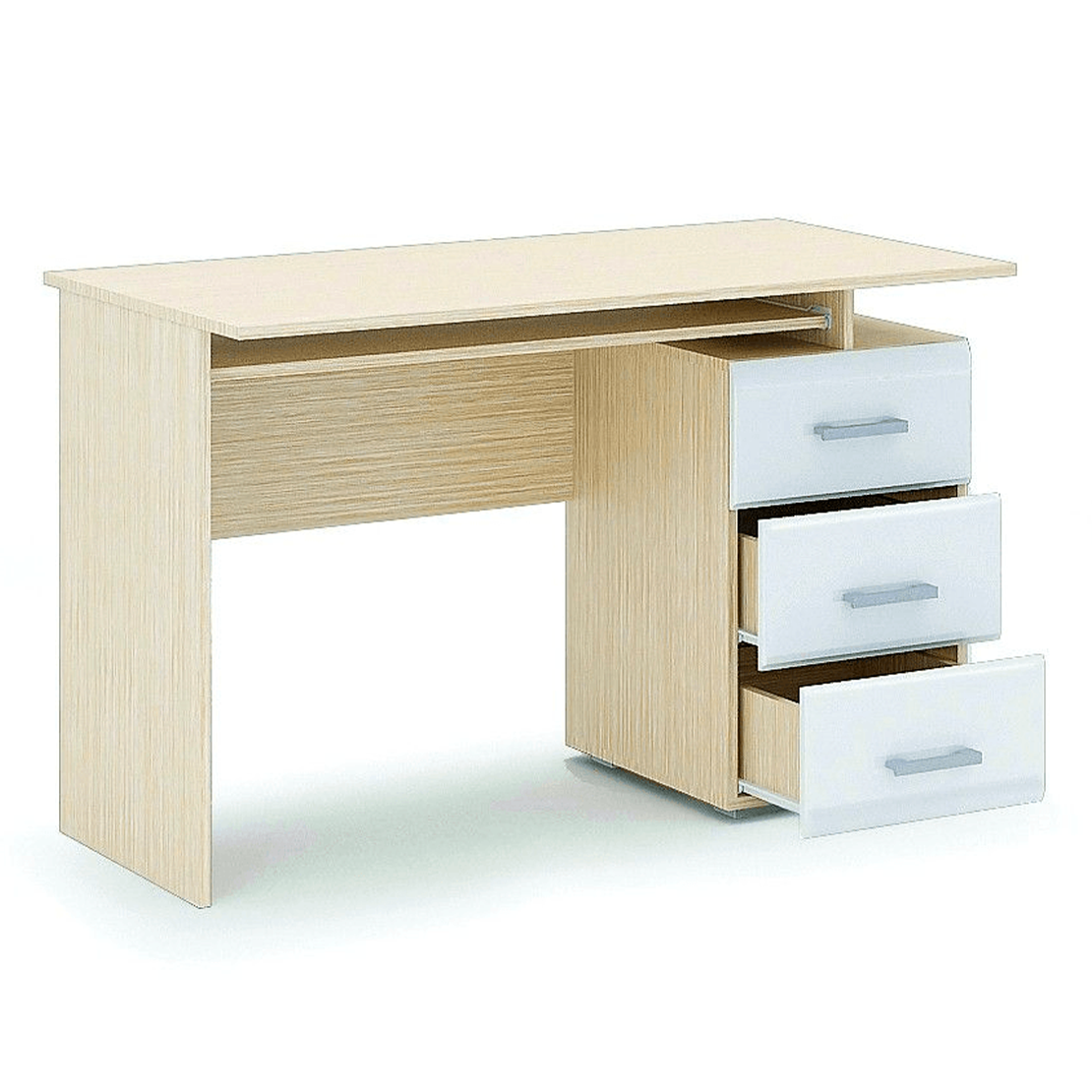 Компьютерный стол для школьника Симба (1200х750х590), белый глянец/дуб белфорд