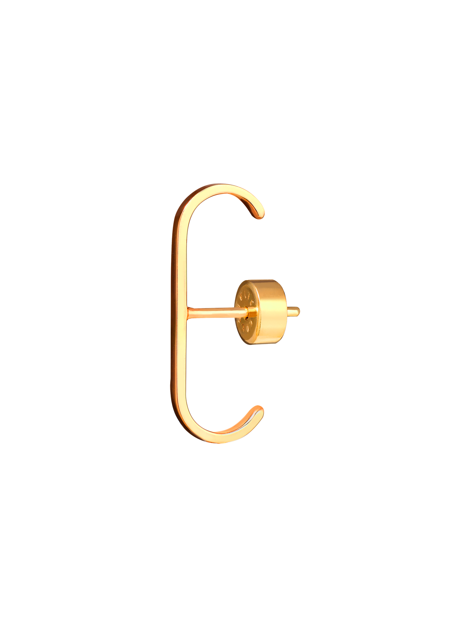 Моносерьга, серебро, 925 проба, золочение