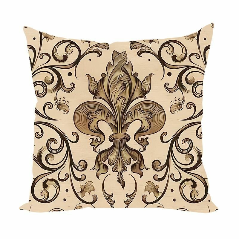 Чехол для подушки Лилия на бежевом 40х40 велюр