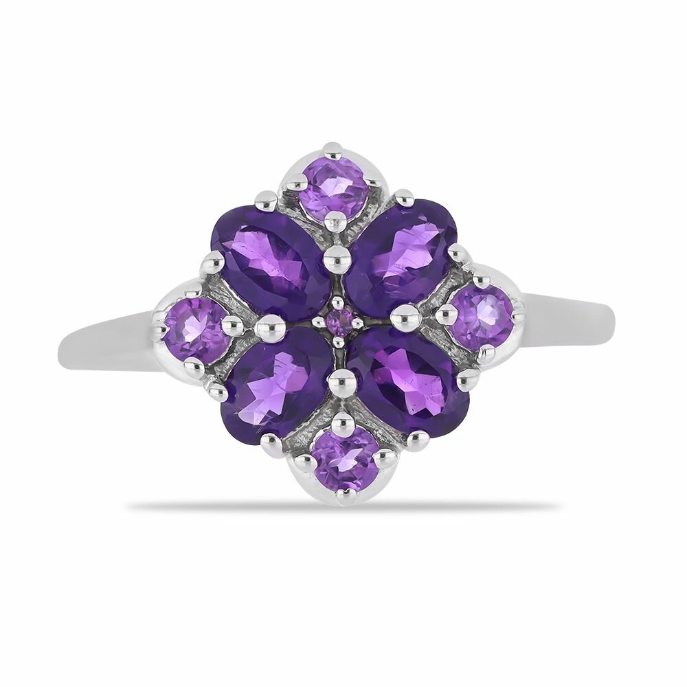 Кольцо Ювелирия, серебро, 925 проба, родирование, аметист