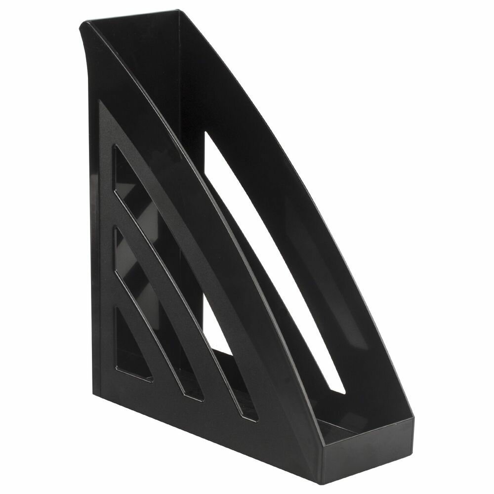 Лоток вертикальный для бумаг BRAUBERG "Office style", 245х90х285 мм, черный, 237278 (3 штуки в упаковке)