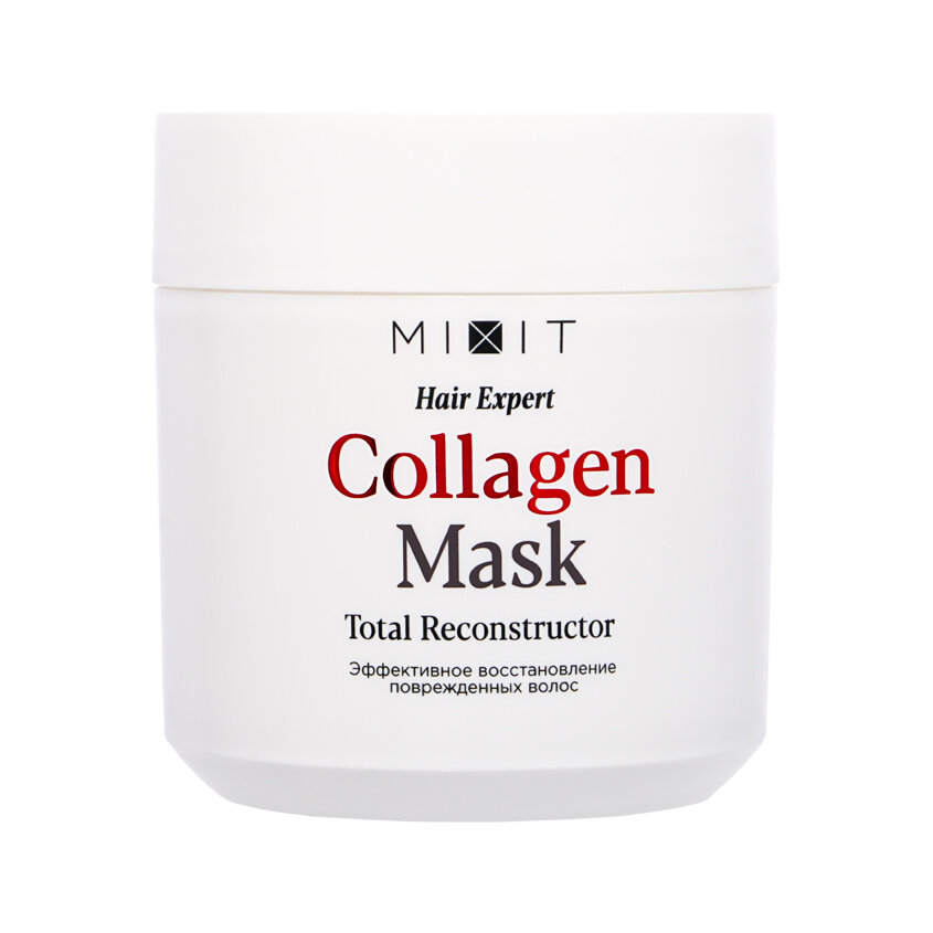 Маска-реконструктор для волос MIXIT `HAIR EXPERT` COLLAGEN эффективное восстановление поврежденных волос 400 мл