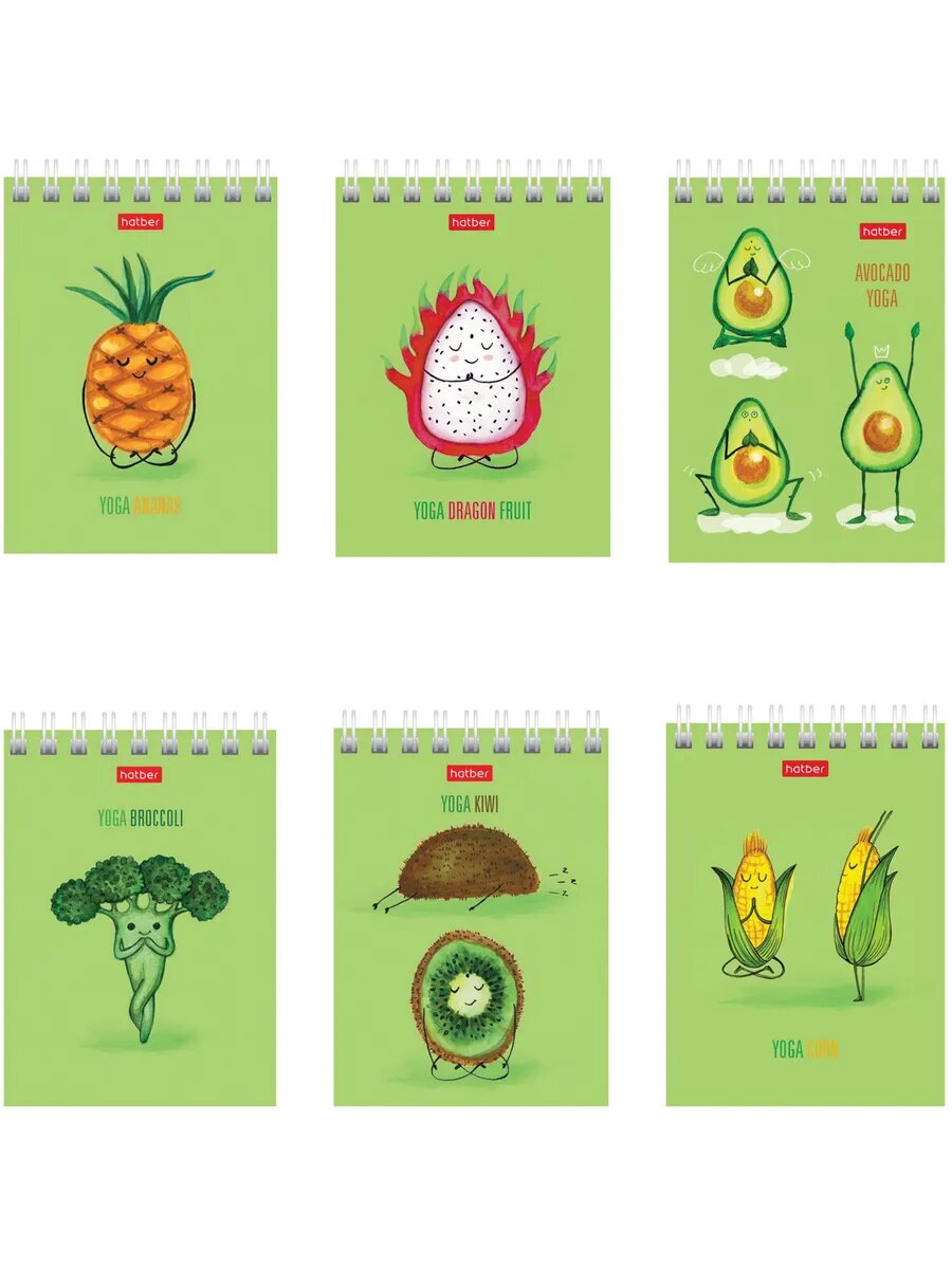 Блокнот А7 60 листов клетка на гребне 6 шт.