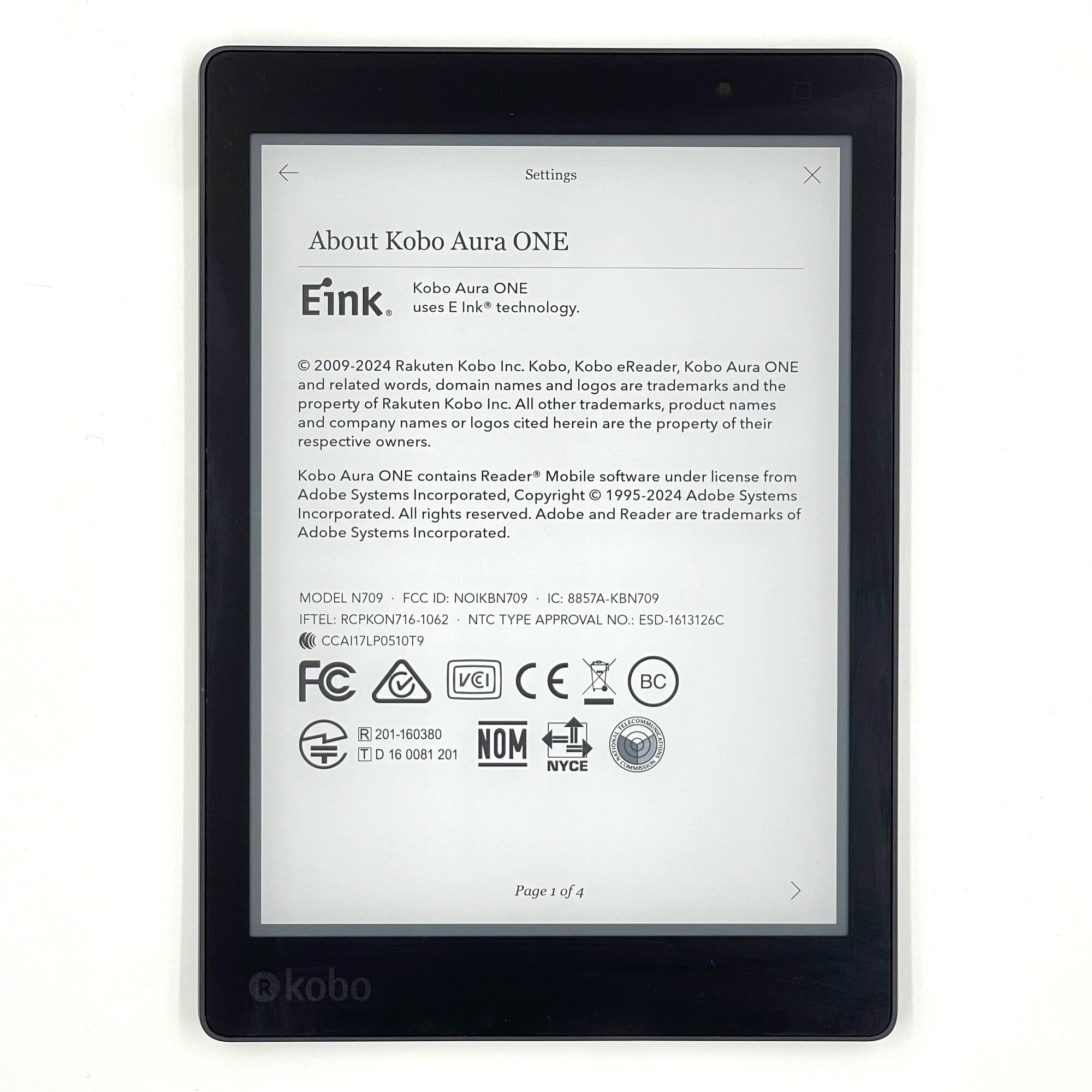 KOBO Aura One электронная книга 7.8 дюймов 8 ГБ Комплекты «Читалка для электронных книг + чехол»