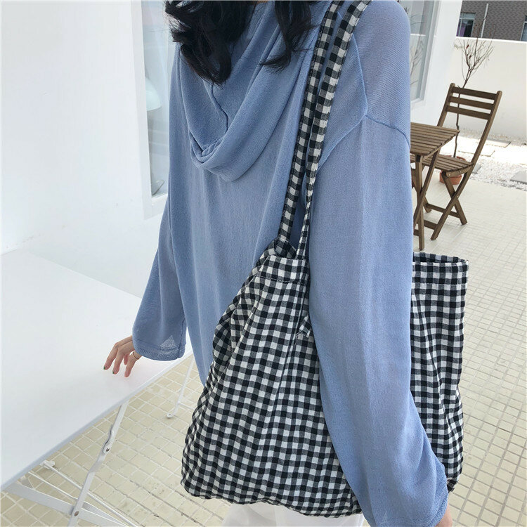 L308 Летняя новинка: красно-белая клетчатая женская сумка в форме сердца с завязками, в корейском стиле, свежая и художественная, модная женская сумка.