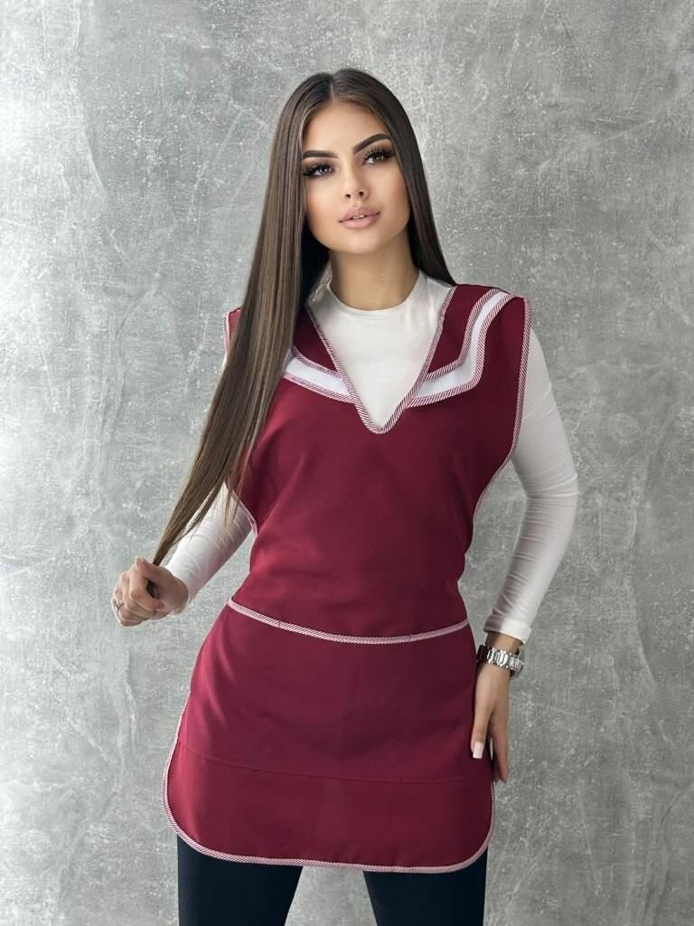 Фартук рабочий женский Волна. Халат парикмахерский, сарафан универсальный подходит для продавцов, уборщиц, поваров, флористов и парикмахеров