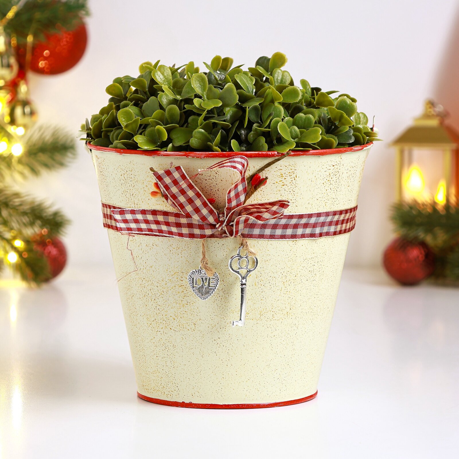 Кашпо «Ведерко Рустад», 15×15×14 см, бежевое, 10547458