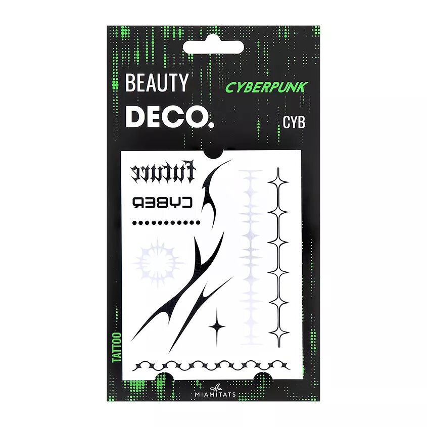 Набор переводных татуировок для тела DECO. CYBERPUNK by Miami tattoos (cyb)