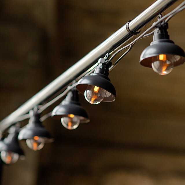 Гирлянда из лампочек Retro Party Lights 5 м, 10 ламп, экстра теплые LED, черный ПВХ, соединяемая, IP44, Winter Deco, ECO-010-E-IS1-BCCL-A