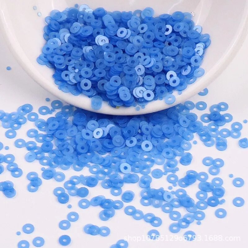 10 г, 2 мм, 3 мм, 4 мм, ПВХ, матовые круглые французские пайетки, рассыпные Синий, 4mm-2000pcs, 028