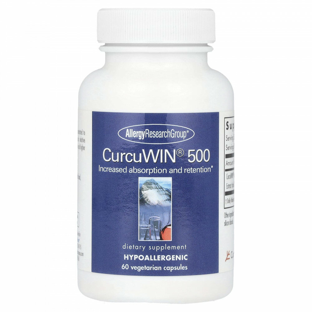 Allergy Research Group, CurcuWIN® 500, 60 вегетарианских капсул (500 мг в 1 капсуле)