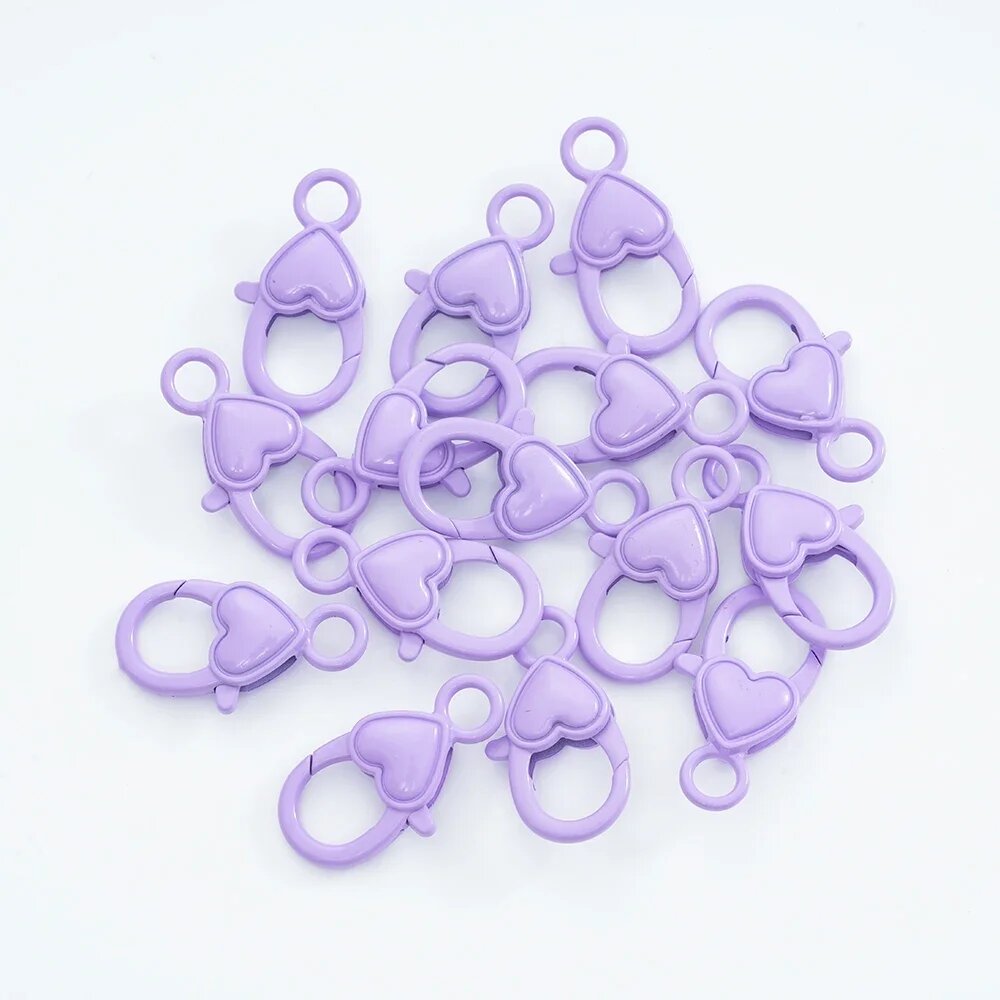 Металлические застежки-карабины в форме сердца 17x9mm 10pcs, 10