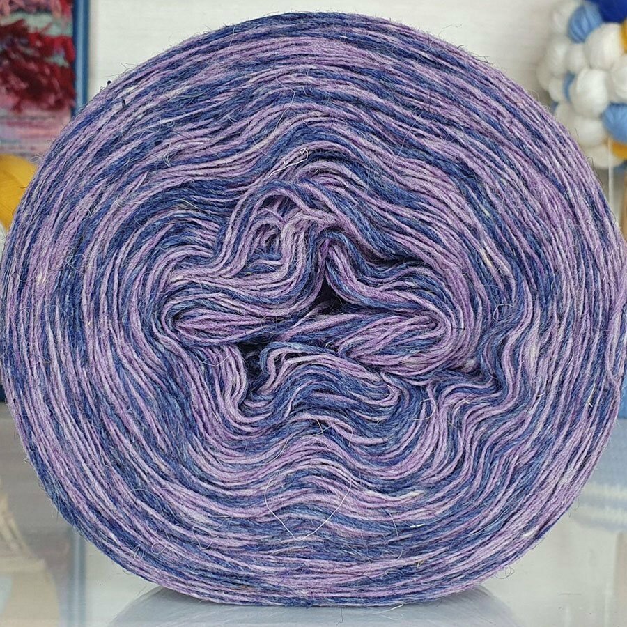 Пряжа Рассказовская ангорка меланж 12-2 сирень/фиолетовый (2 мотка)