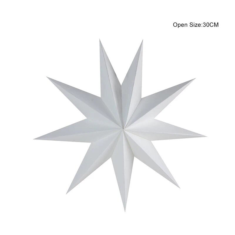 Бумажные звезды для декора 30 см Белый, white