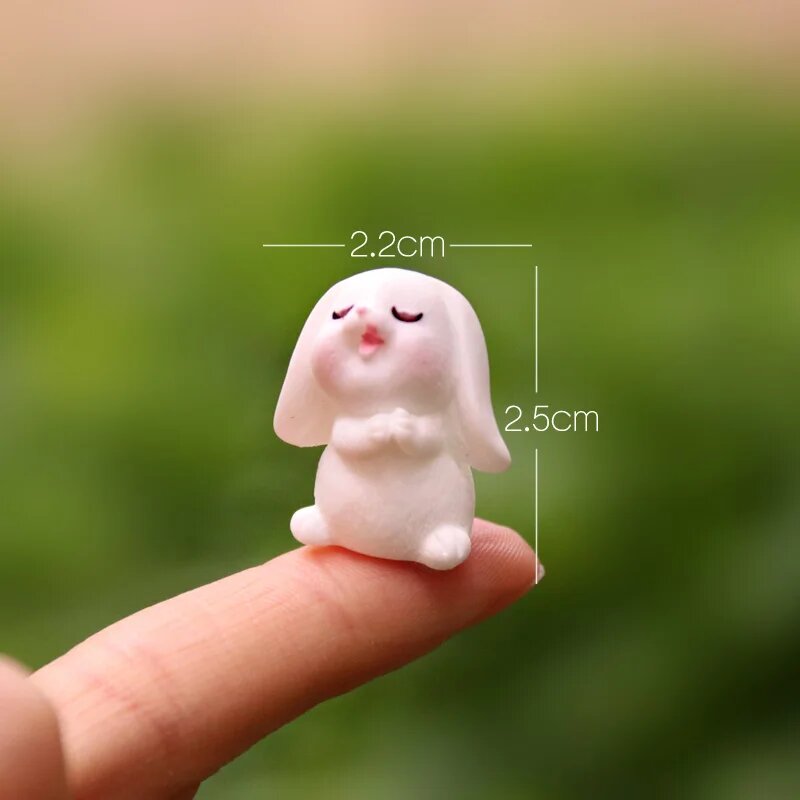 Миниатюрный кролик из смолы для декора Белый, rabbit