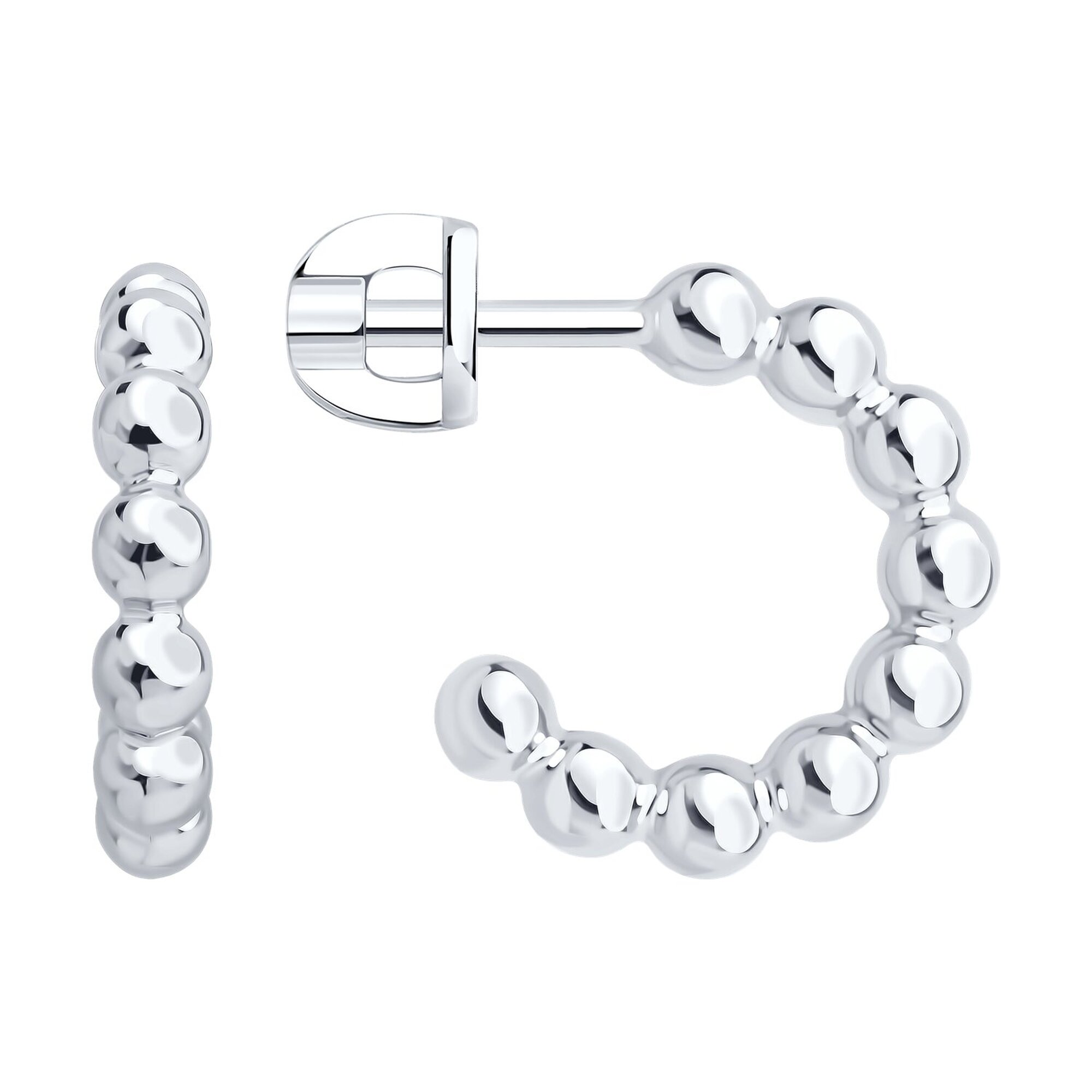 Серьги пусеты, серебро, 925 проба, родирование