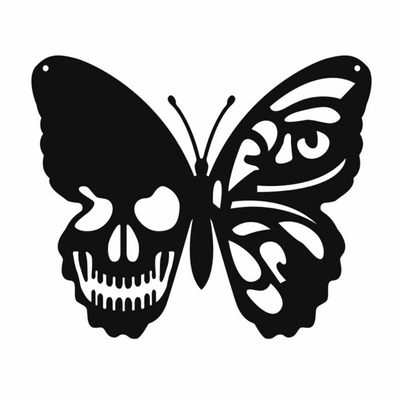 Настенное украшение в виде металлического черепа бабочки на Хэллоуин