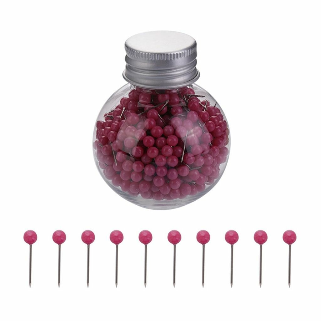 600 шт./компл. швейных булавок с круглой головкой, цветные, прямые, для квилтинга, ткани