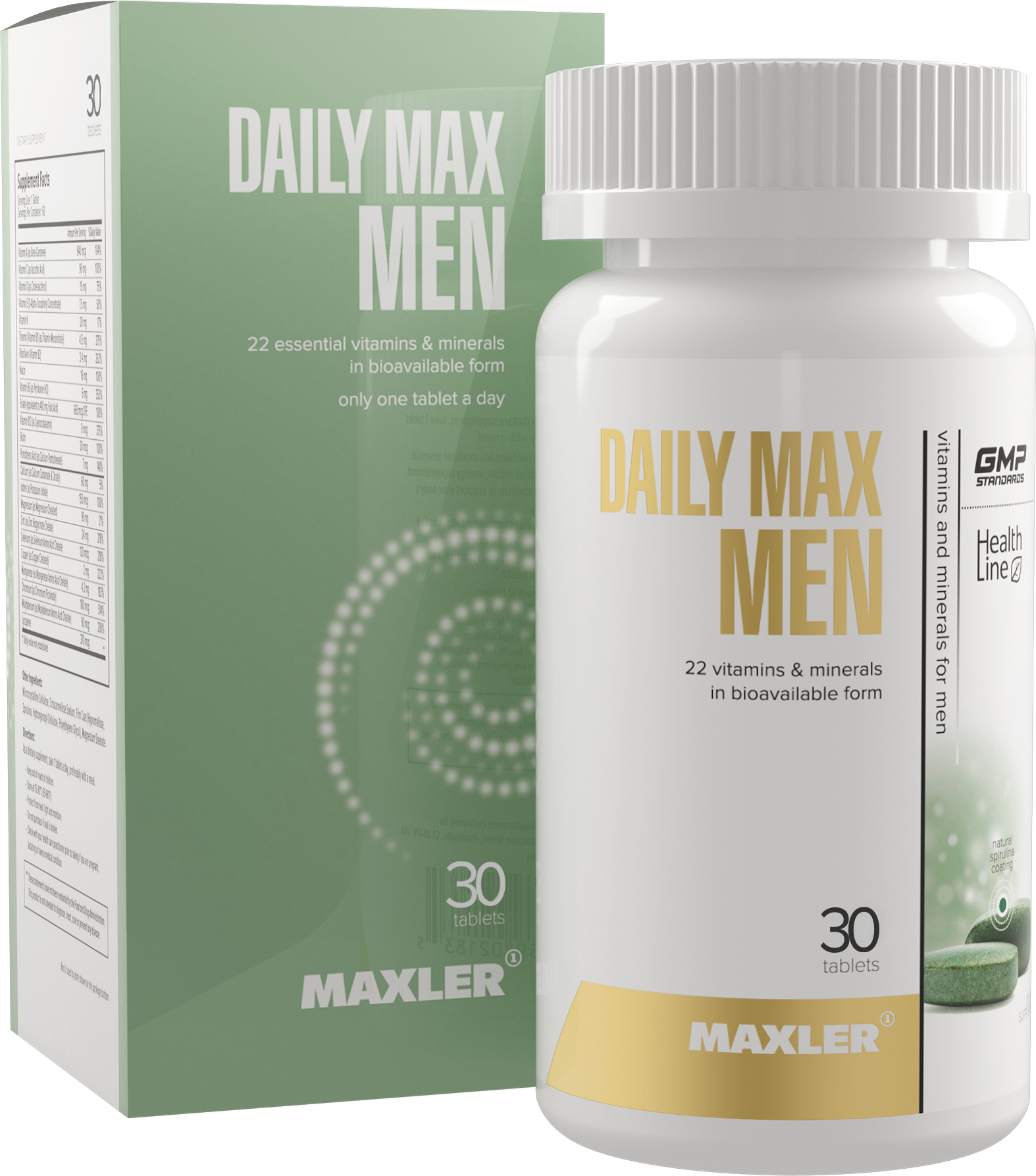 Витамины для мужчин Maxler Daily Max Men, 22 витамина и минерала в хелатной форме, мультивитамины, 30 таблеток