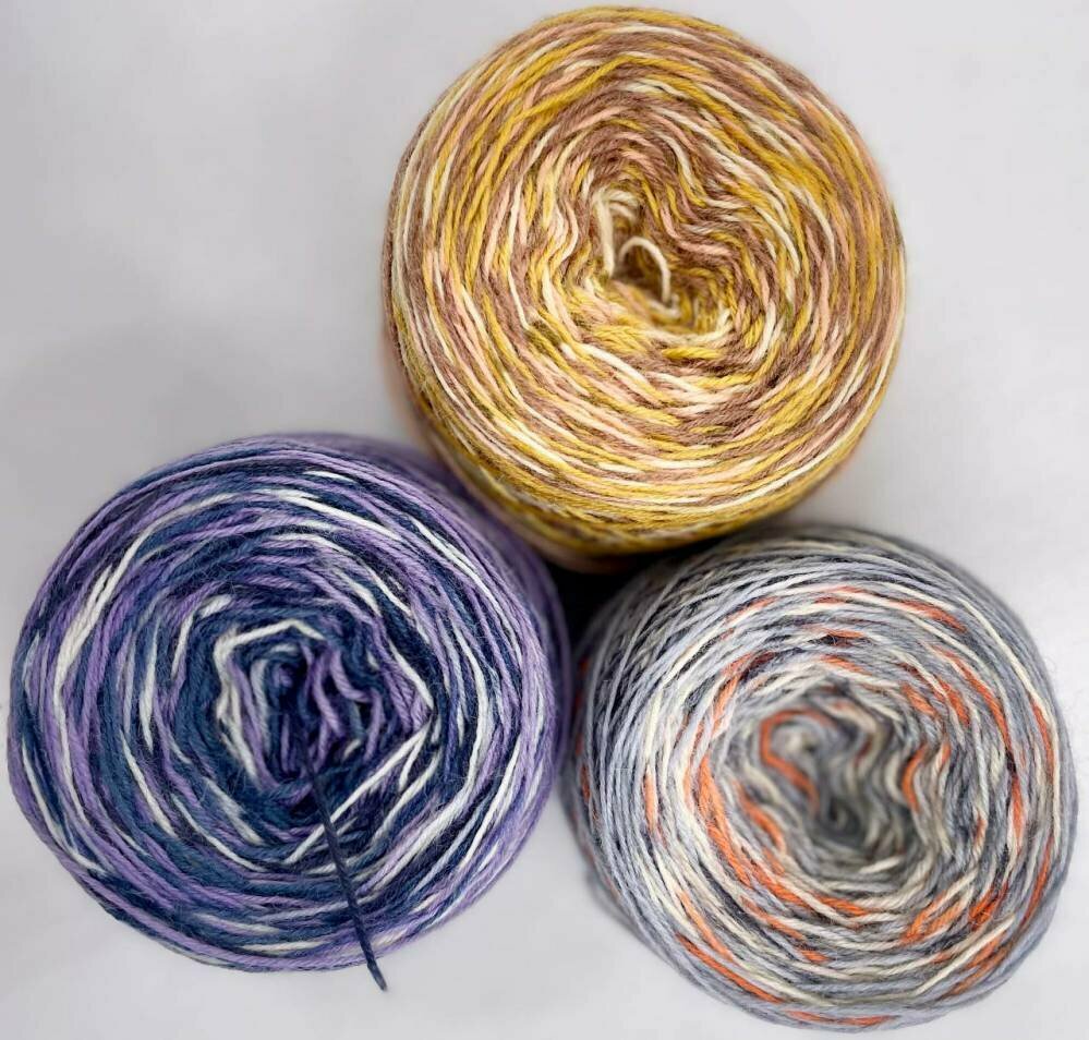 Носочная пряжа Итальянская "Туманное утро" (набор 300 грамм)