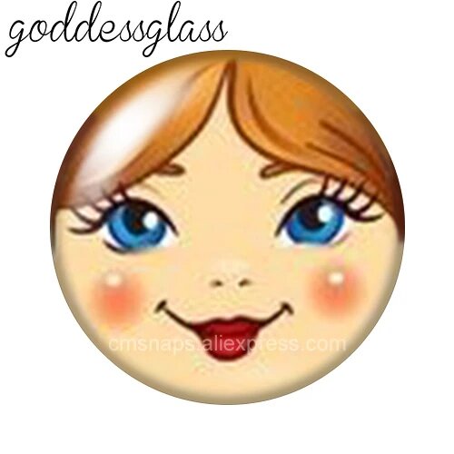 Стеклянный кабошон Goddessglass, 12 мм, ZB1704-09, лицо девочки