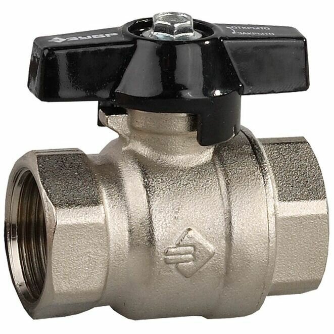 Кран шаровой полнопроходной "мама-мама" 3/4", ручка "бабочка", ЗУБР