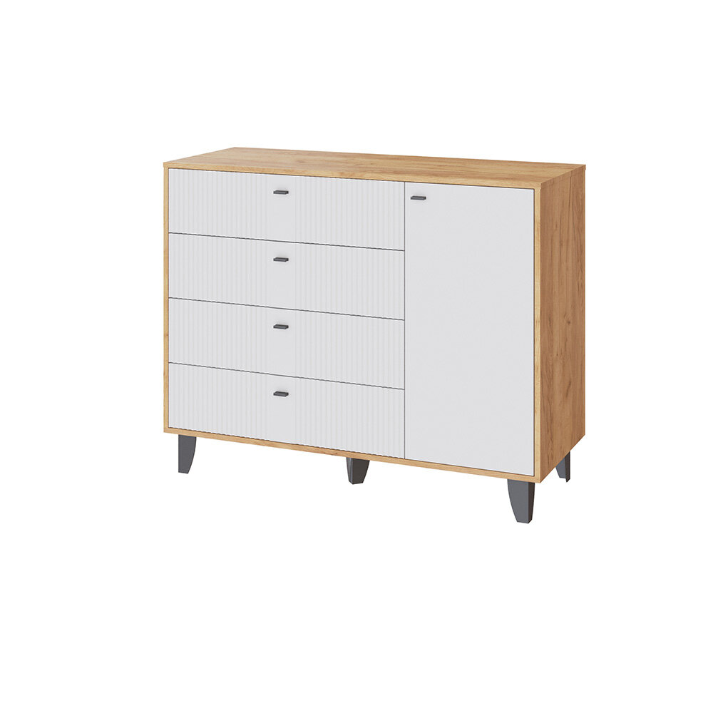 Комод Престиж-13, Дуб крафт золотой, Карбон фарфор