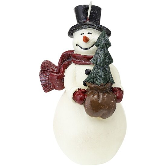 Свеча декоративная Tkano Festive snowman New Year Essential, 15 см (TK24-NY_CND0009)